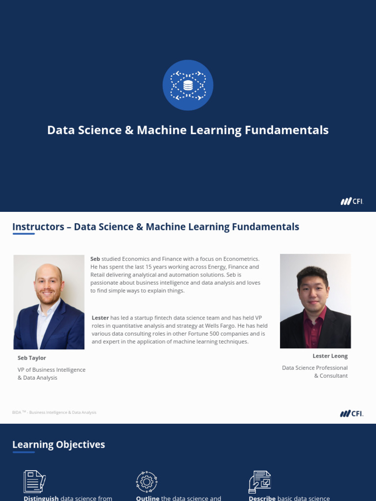 Course Slides - Data Science and ML Fundamentals | PDF | Errors And Residuals | Machine Learning