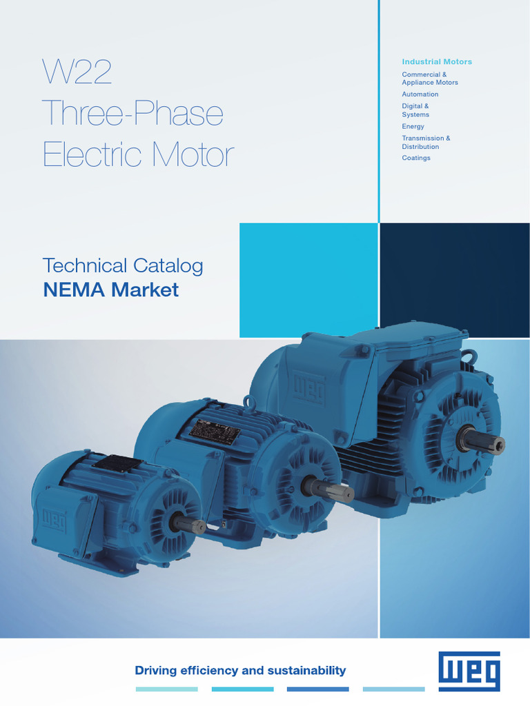 W22 Three-Phase Electric Motor Catalog | PDF | Electric Motor ...