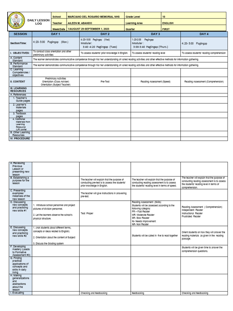 Q1-WK1 Grade 10 Ama | PDF