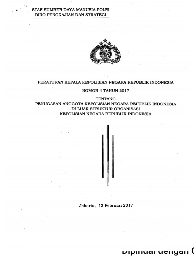 Perkap Nomor 4 Tahun 2017 | PDF