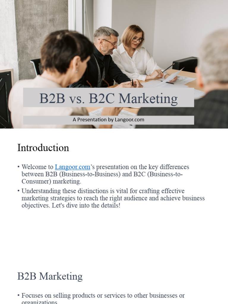 Key Differences Between The B2B and B2C Marketing | PDF | Marketing | Target Audience