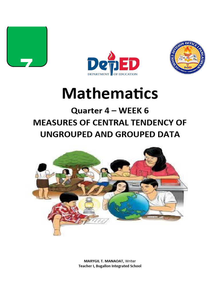 Mathematics 7 Q4 Week 6 Module 6 | PDF | Mean | Average