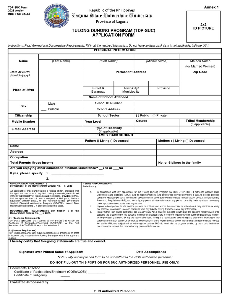 Tulong Dunong Program Application 2023 | PDF | Justice | Crime & Violence