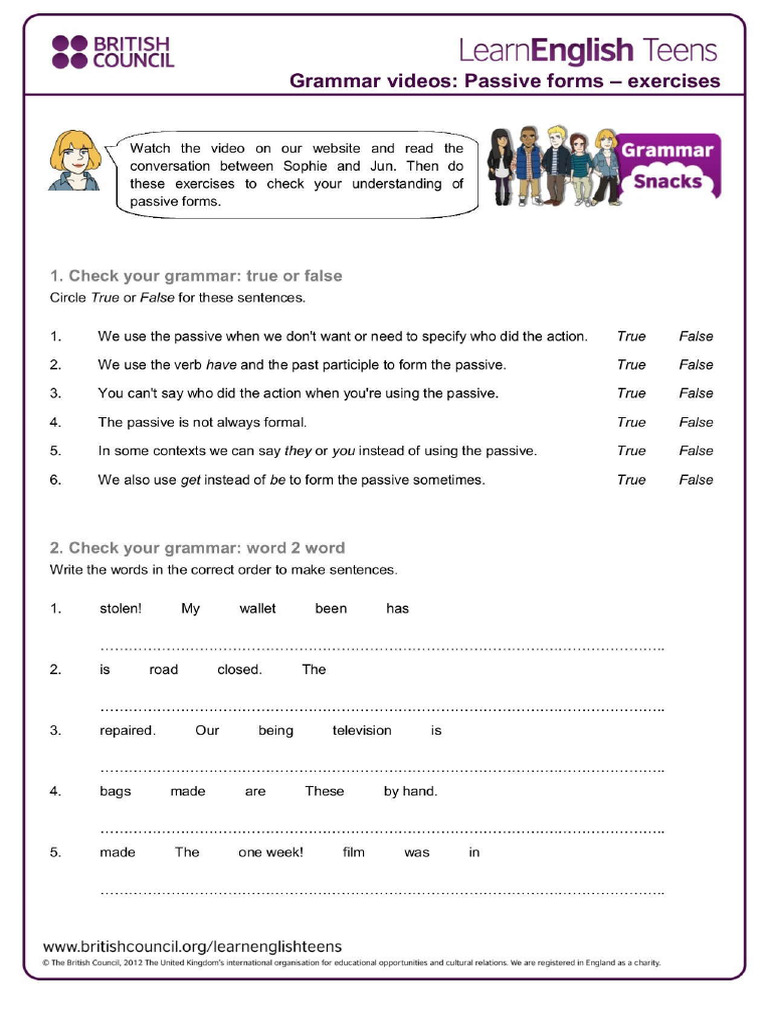 Passive Forms Grammar | PDF