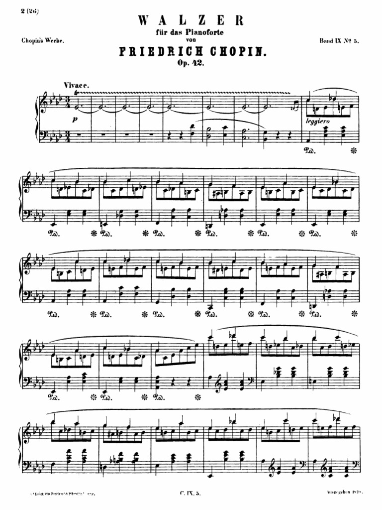 Waltz in A flat major%2C Op. 42 - Complete Score | PDF