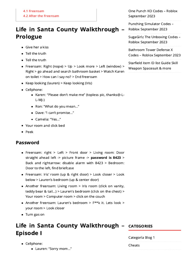 Life In Santa County Walkthrough V081 Pdf
