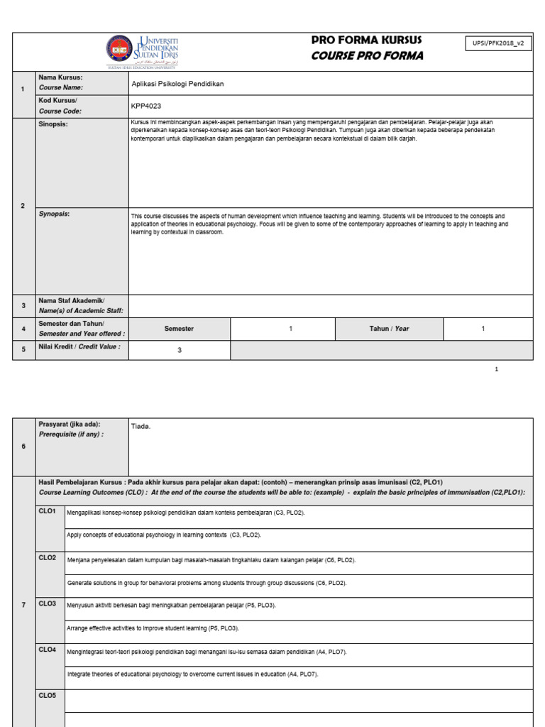 Proforma KPP4023 222 | PDF | Karier & Perkembangan | Bisnis