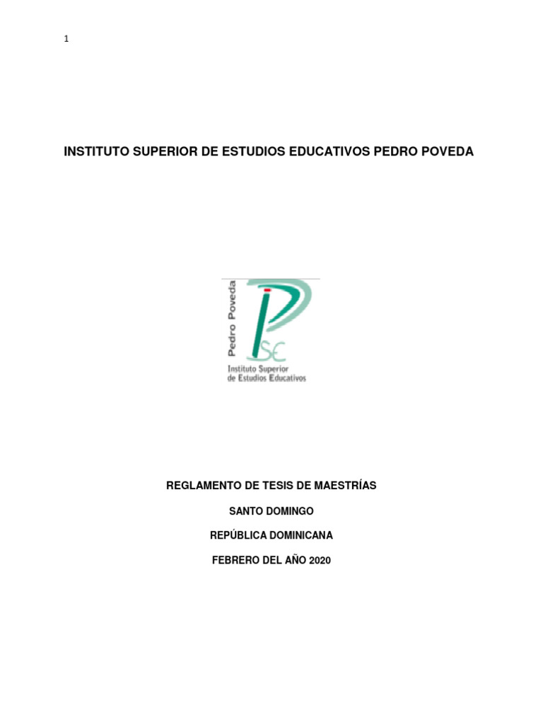 Reglamento de Tesis de Maestría ISESP (Julio 2021) | PDF