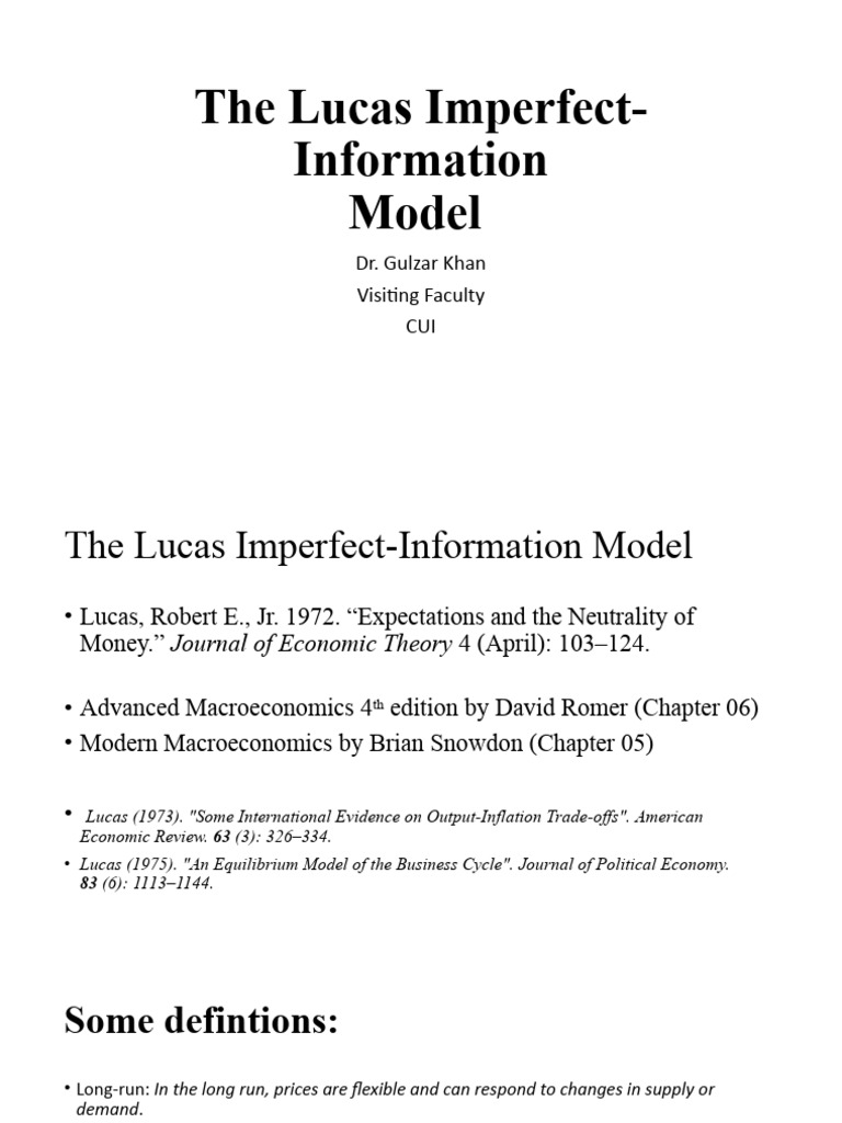 BSECO - 18 (The Lucas Imperfect-Information Model) | PDF | Rational Expectations | Long Run And ...