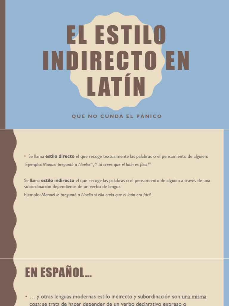El Estilo Indirecto | PDF | Verbo | latín