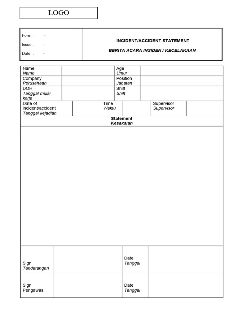 Hse-Form-006 Berita Acara Kecelakaan | PDF