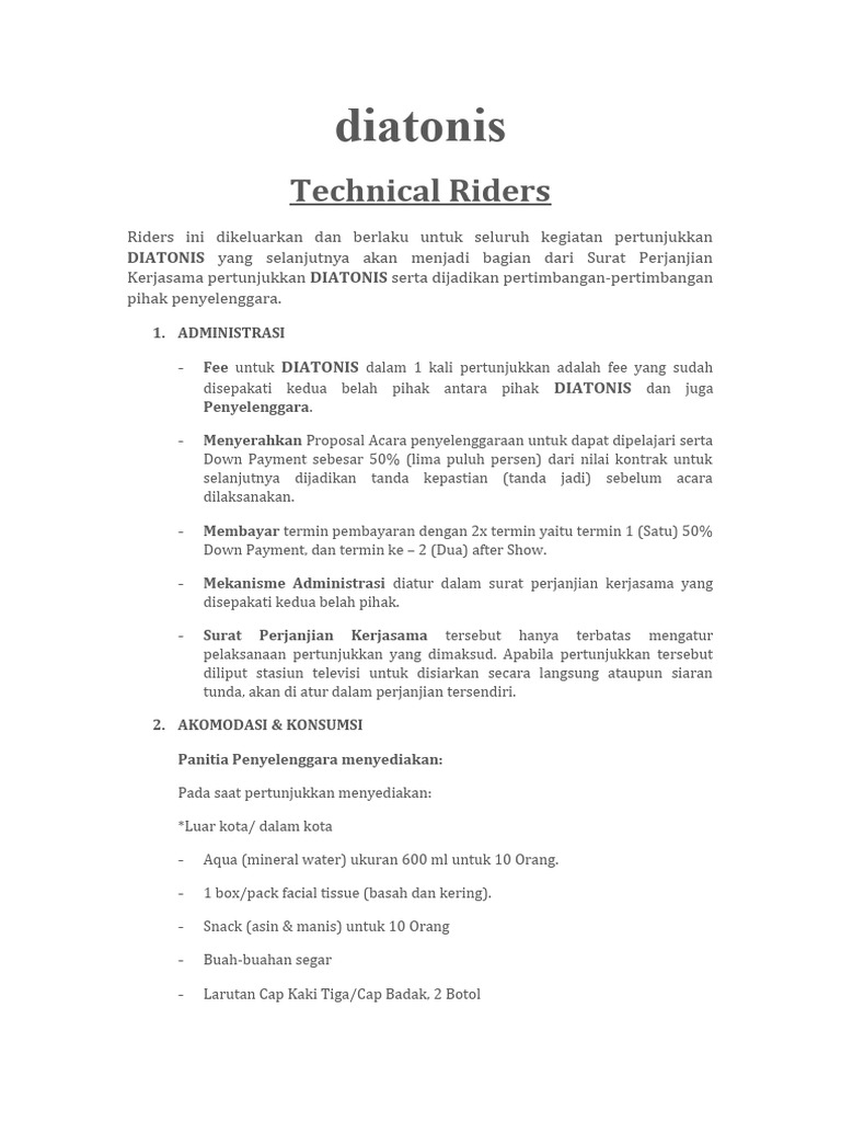 Contoh Riders | PDF
