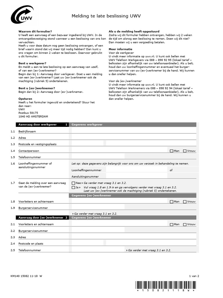 Melding Te Late Beslissing Uwv | PDF