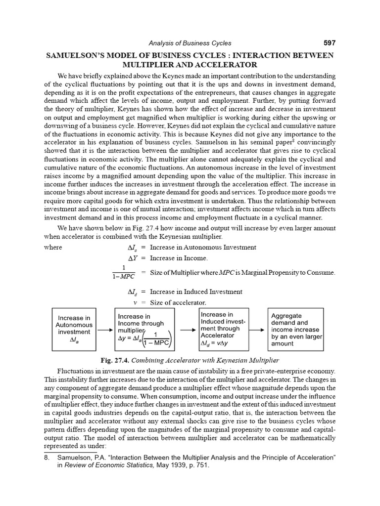 PDF 5 - Samuelson-Multiplier-Accelerator Model | PDF | Fiscal Multiplier | Business Cycle