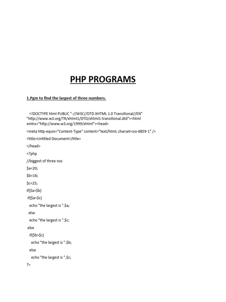 PHP Programs | PDF