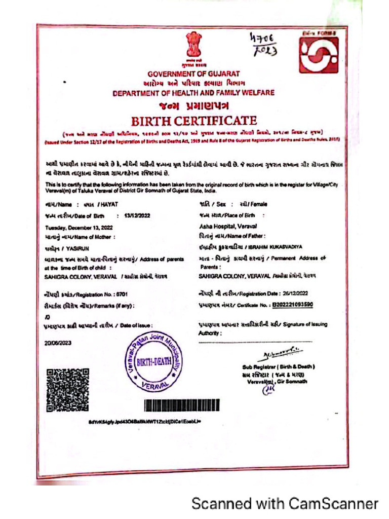 BIRTH CERTIFICATE | PDF