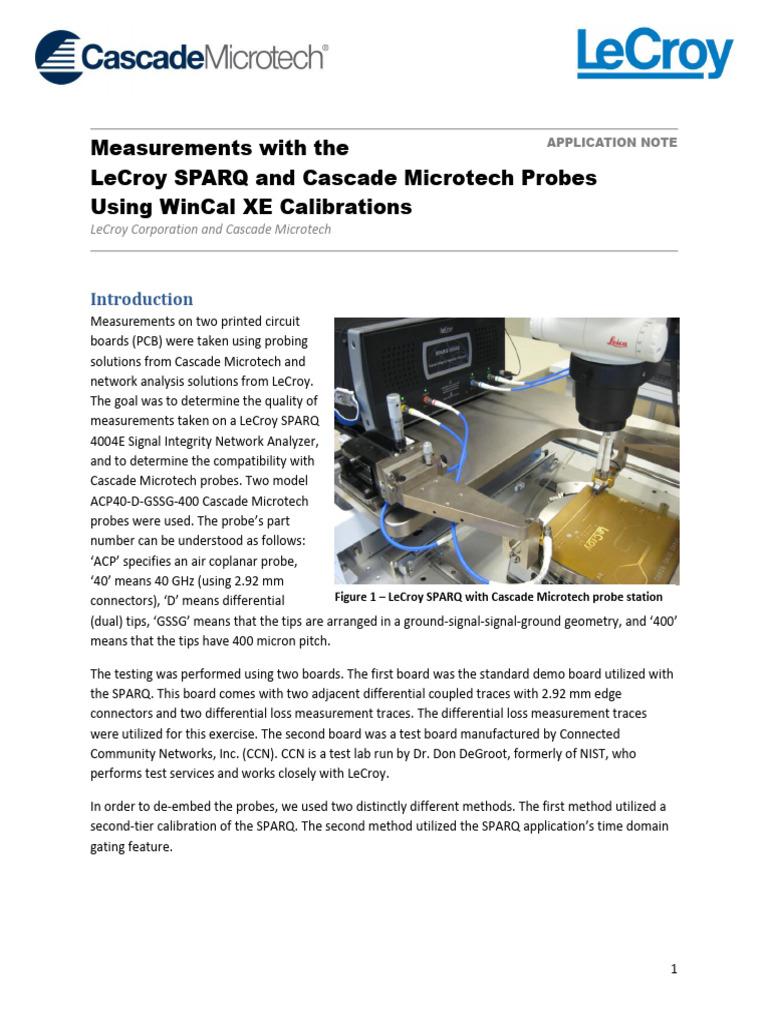 Lecroy Sparq Cascade Microtech S-Parameter Measurements Rev1 | PDF | Computing