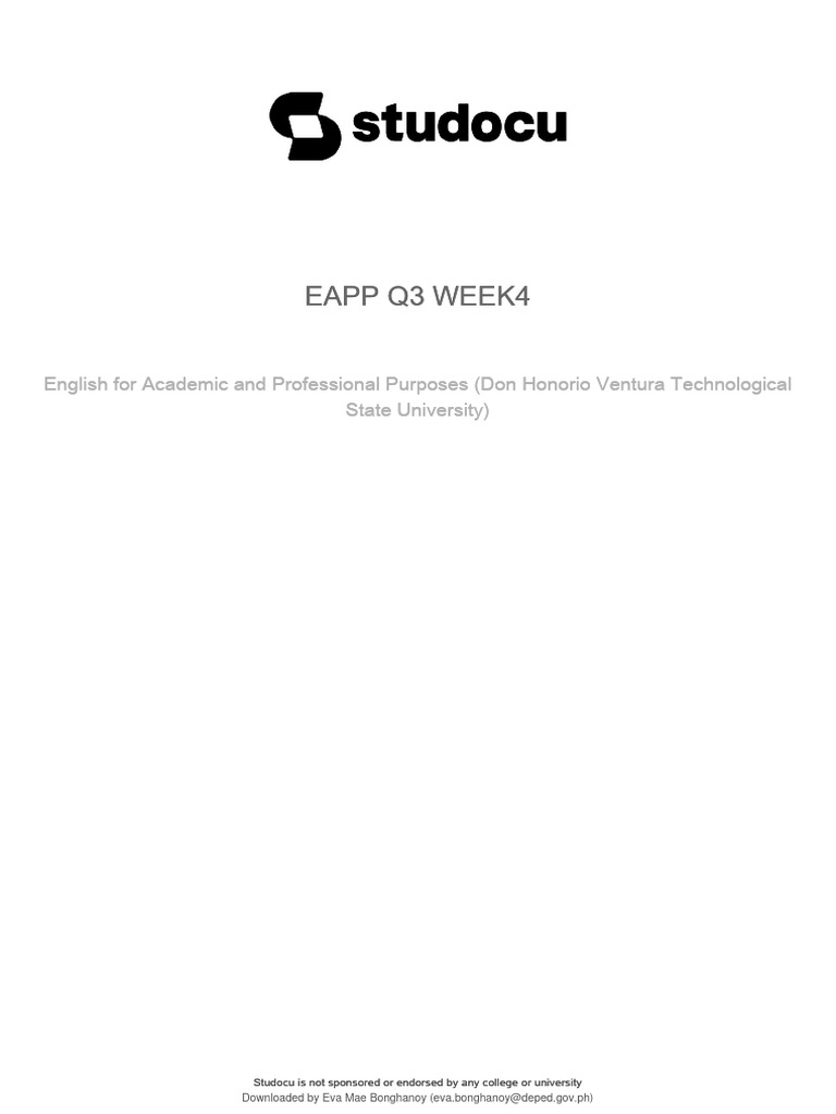 Eapp q3 Week4 THESIS | PDF | Language Arts & Discipline | Wellness