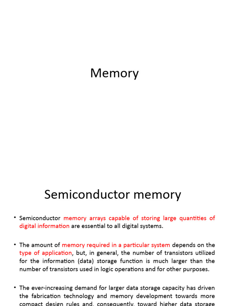 Memory Related To VLSI | PDF | Read Only Memory | Computer Memory