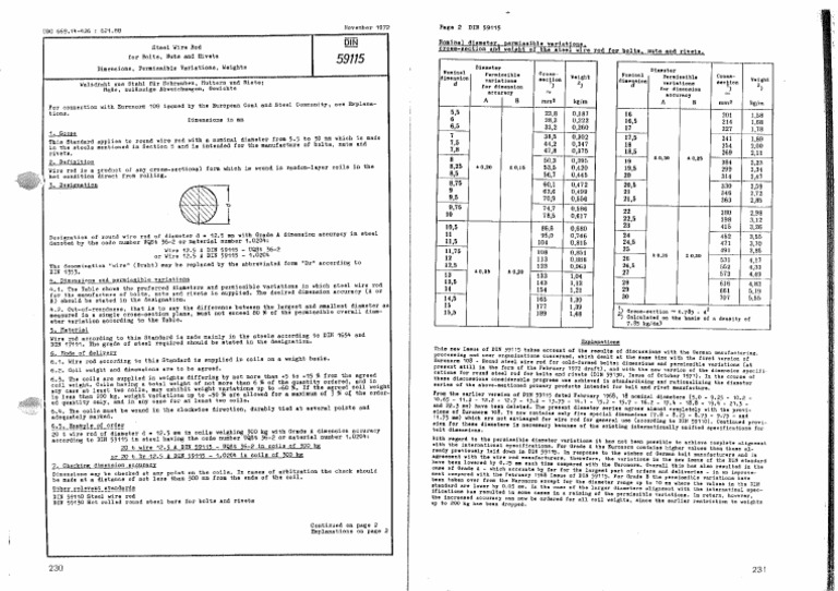 DIN 59115 Wire Rod | PDF