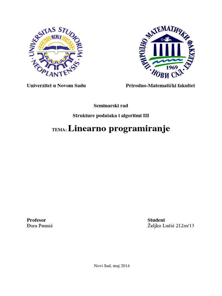 Linearno Programiranje | PDF