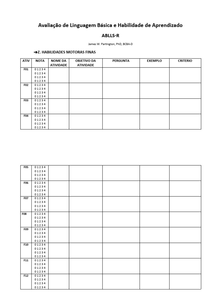 Ablls-r f Mandos | PDF