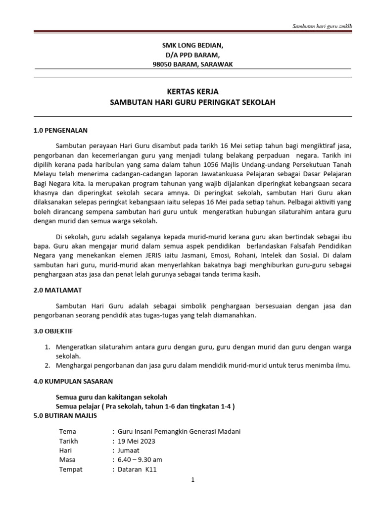 Sample Kertas Kerja | PDF