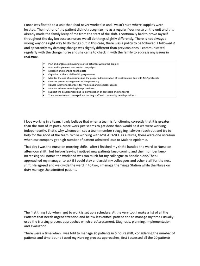 Interview Questions | Download Free PDF | Nursing | Médecins Sans ...