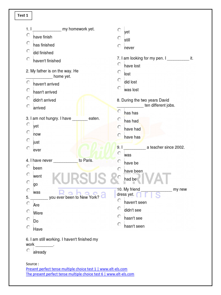 Present Perfect | PDF