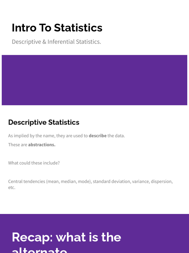 Intro To Statistics PDF