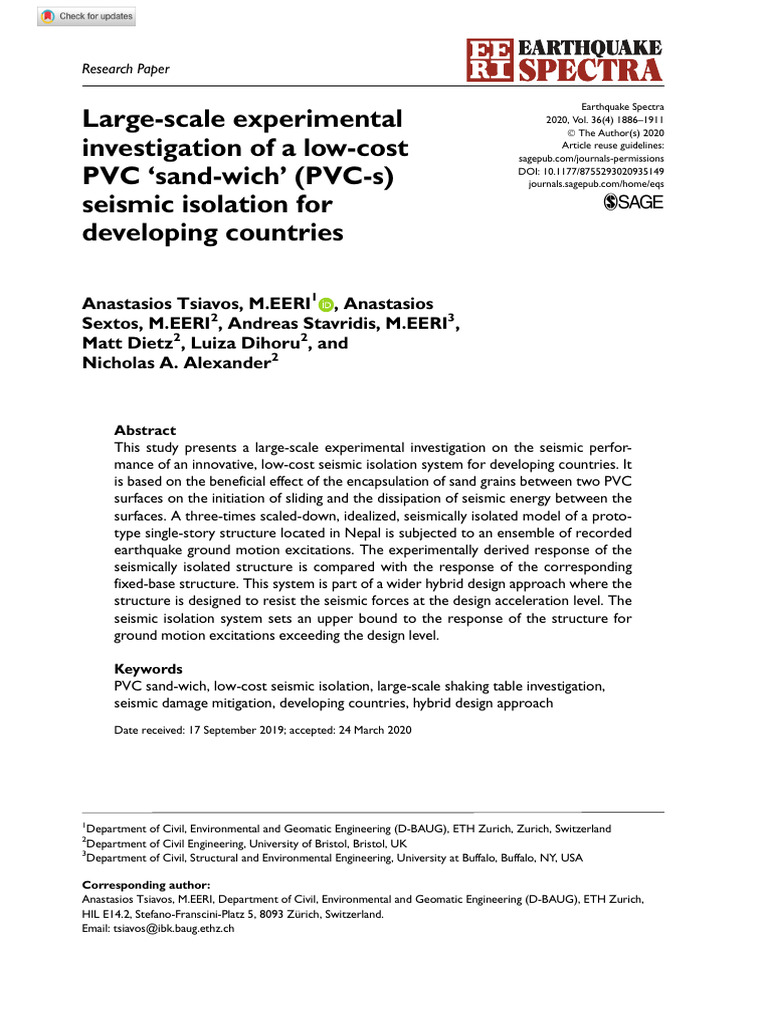 Large-Scale Experimental Investigation of A Low-Cost PVC Sand-Wich ...