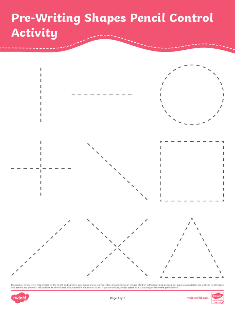 Pre Writing Shapes Pencil Control Activity Ver 1 | PDF