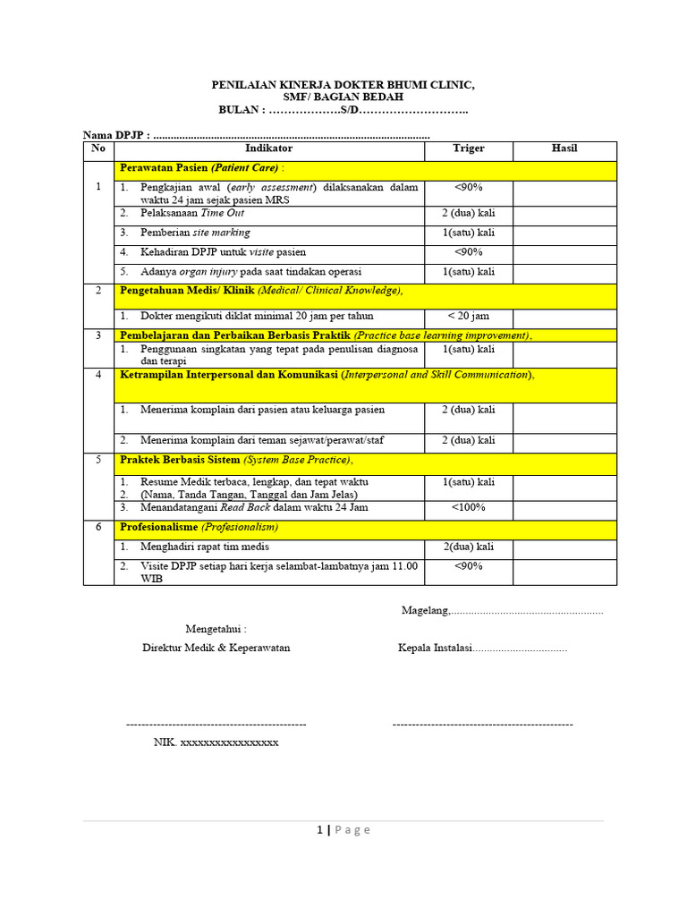 KPI Dokter | PDF | Sains & Matematika