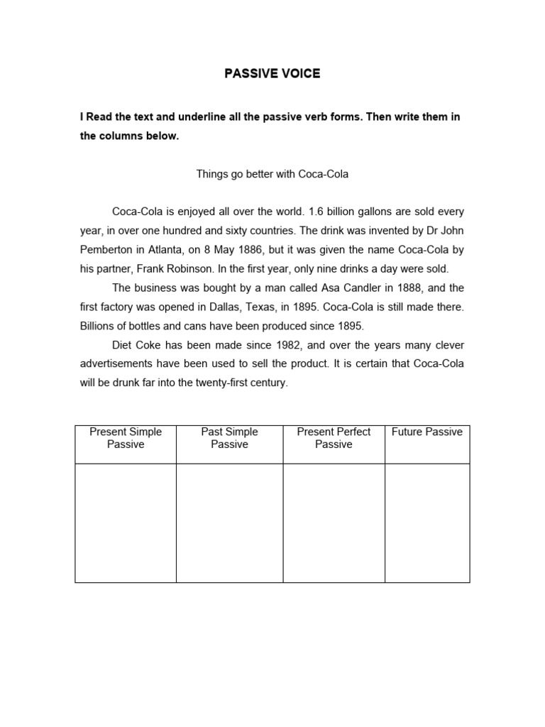 Passive Voice | Download Free PDF | Coca Cola
