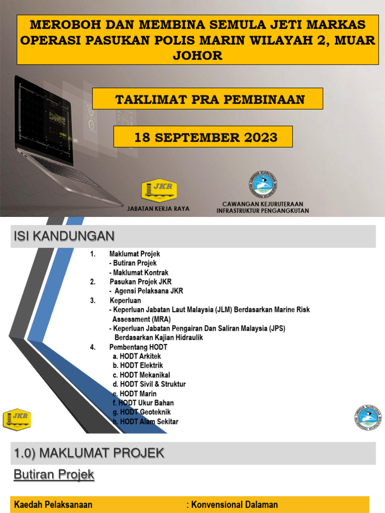 Mesyuarat Pra Pembinaan Polis Marin Muar 18092023 | PDF