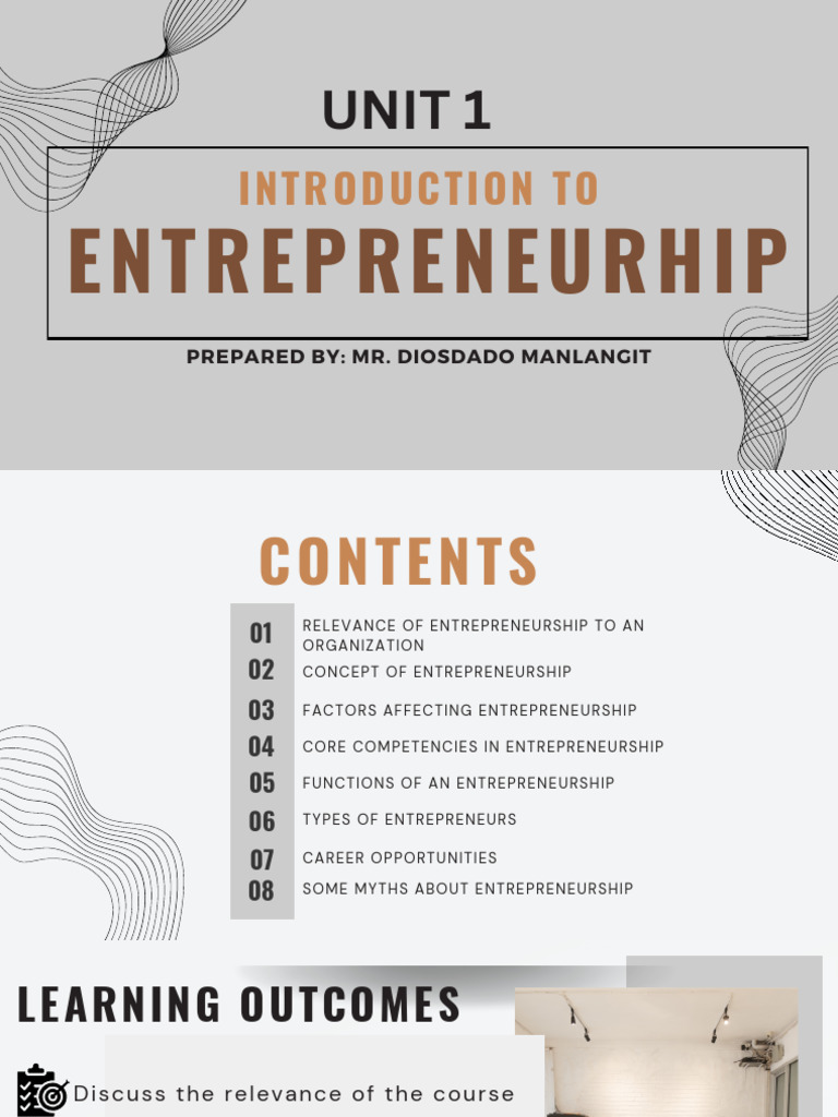 Unit 1 Entrep | PDF | Entrepreneurship | Risk