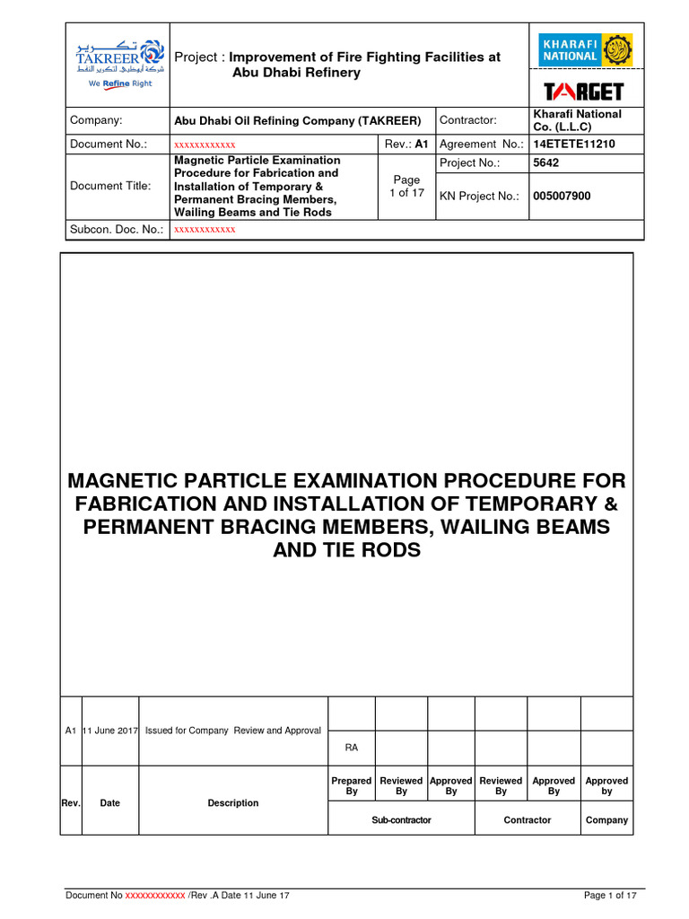 MPI Procedure Rev.A1 | PDF | Nondestructive Testing | Oil Refinery