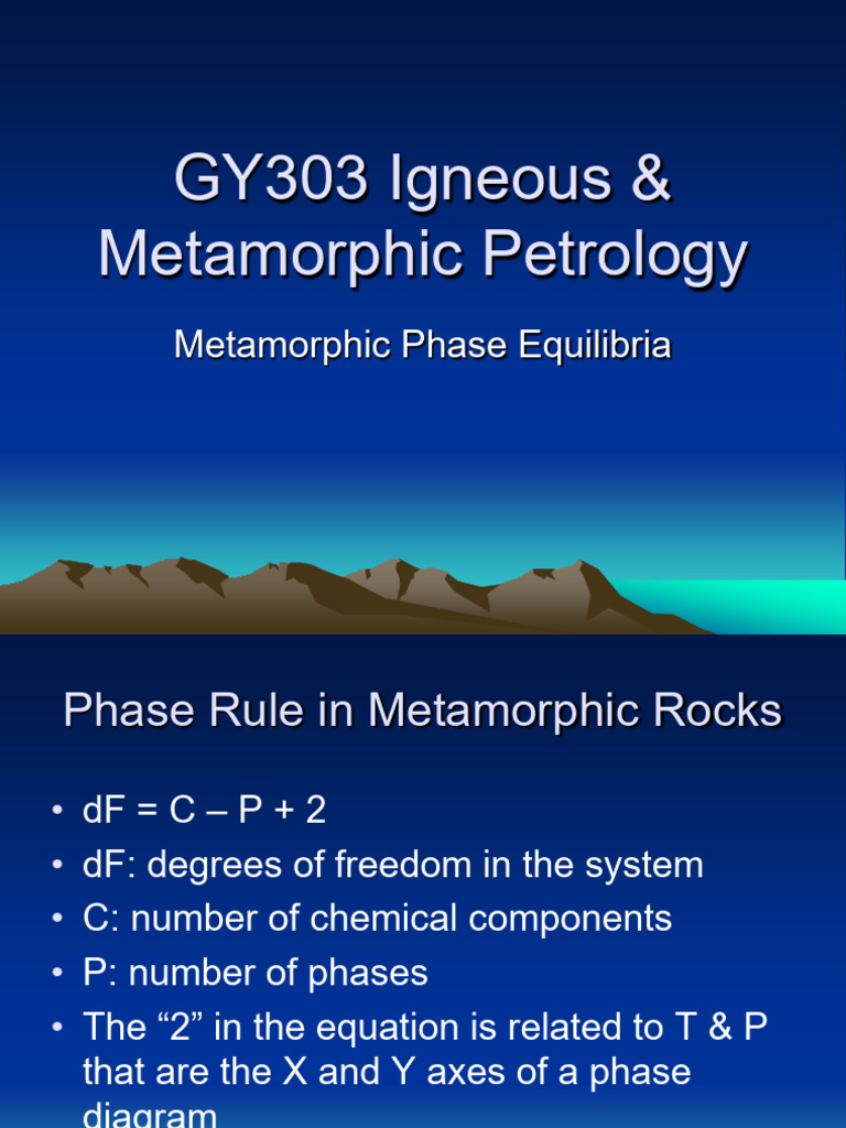 Lecture 9 (MetamorphicPhaseEquilibria) | PDF | Gibbs Free Energy ...