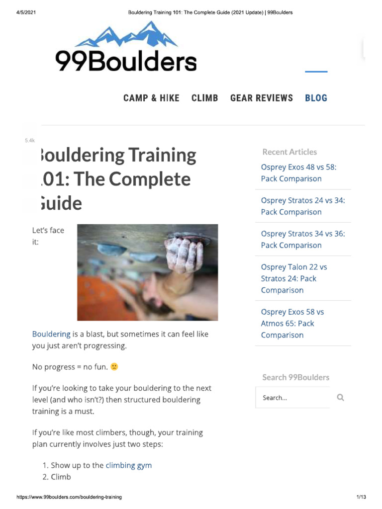 Bouldering 101 | PDF