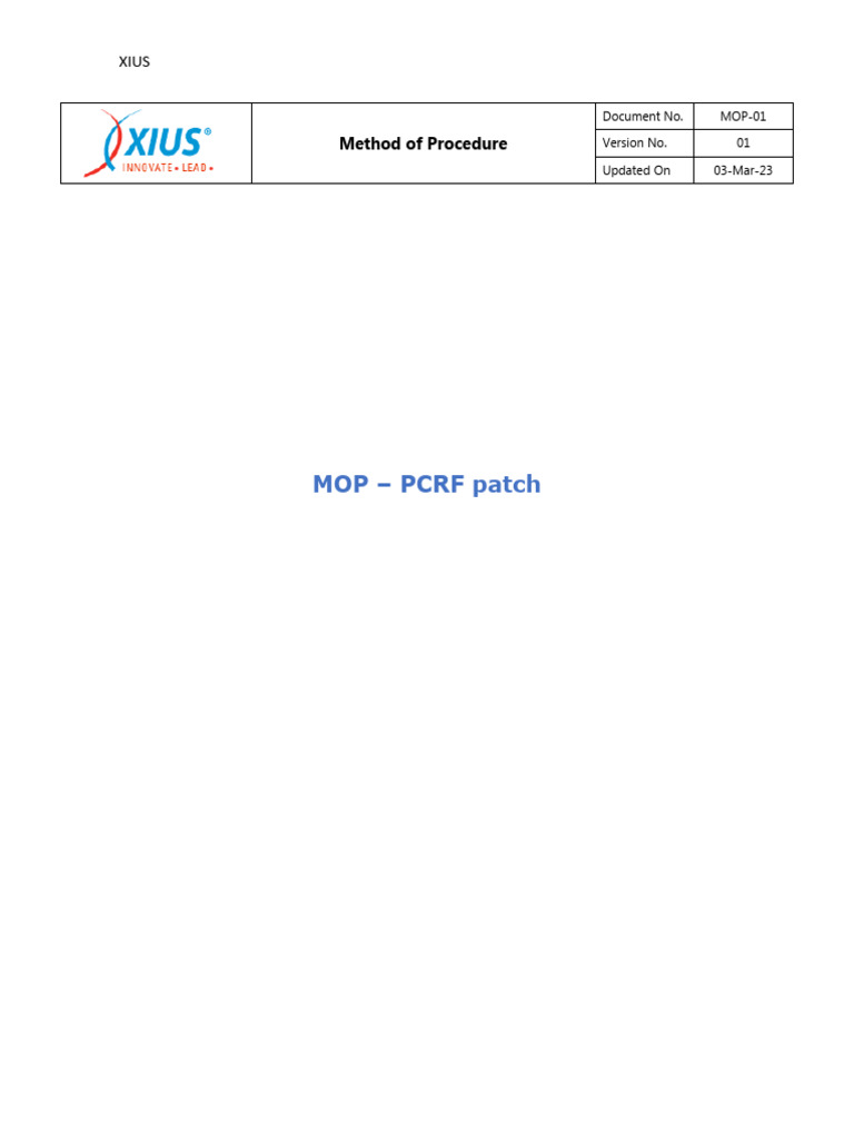 MOP - PCRF - Update - AT&T | PDF | Computing | Information Technology