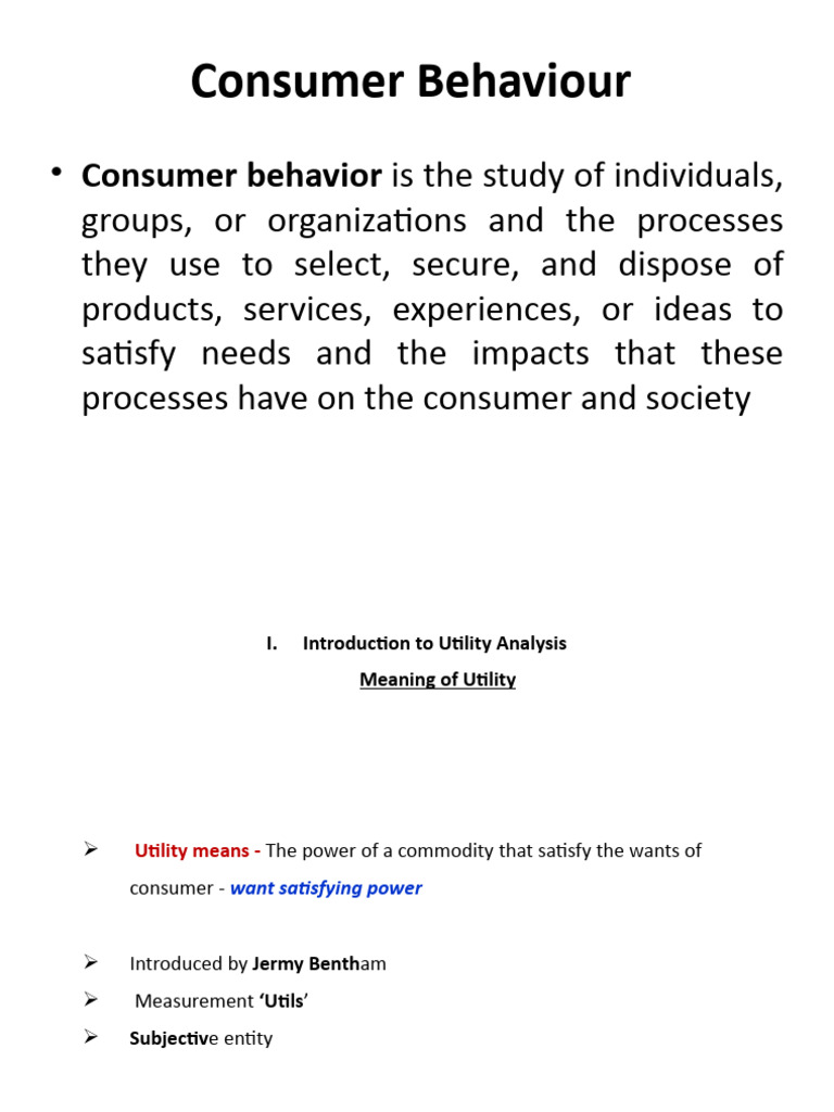 Utility Analysis Pdf Utility Marginal Utility