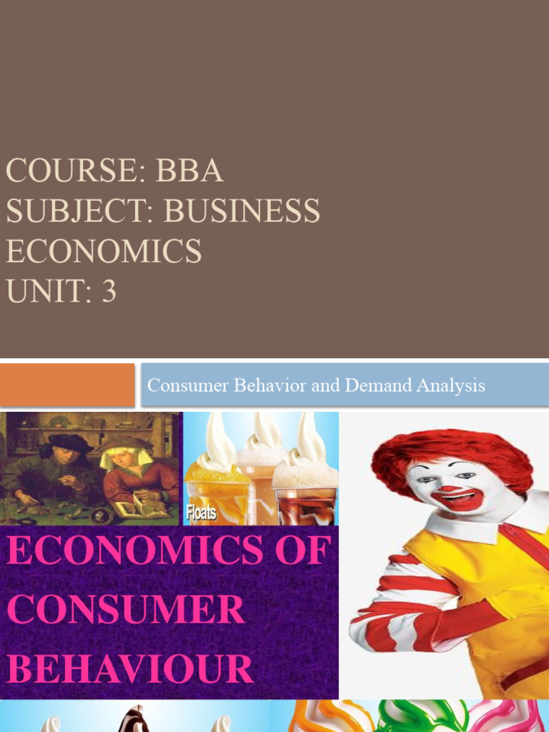 Consumer Behavior and Demand Analysis | PDF | Utility | Microeconomics
