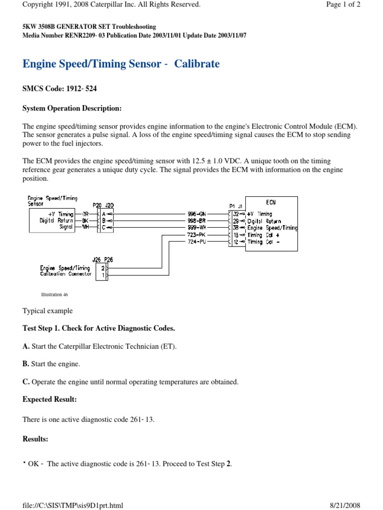 Engine Speed - Timing Sensor - Calibrate | PDF | Calibration | Engines