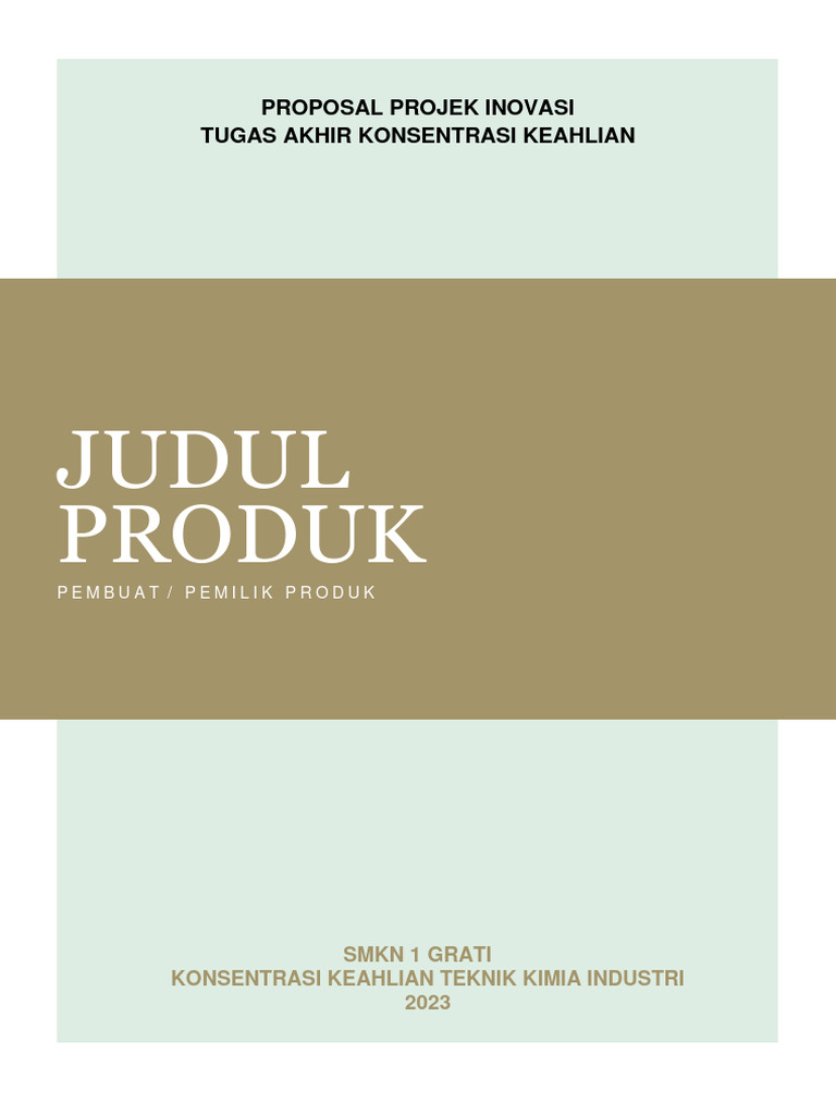 Format Proposal-Laporan-Penilaian Projek Inovatif | PDF