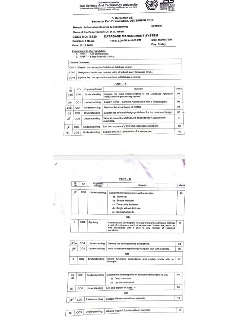 Dbms 2015-2019 IS Papers.. | PDF