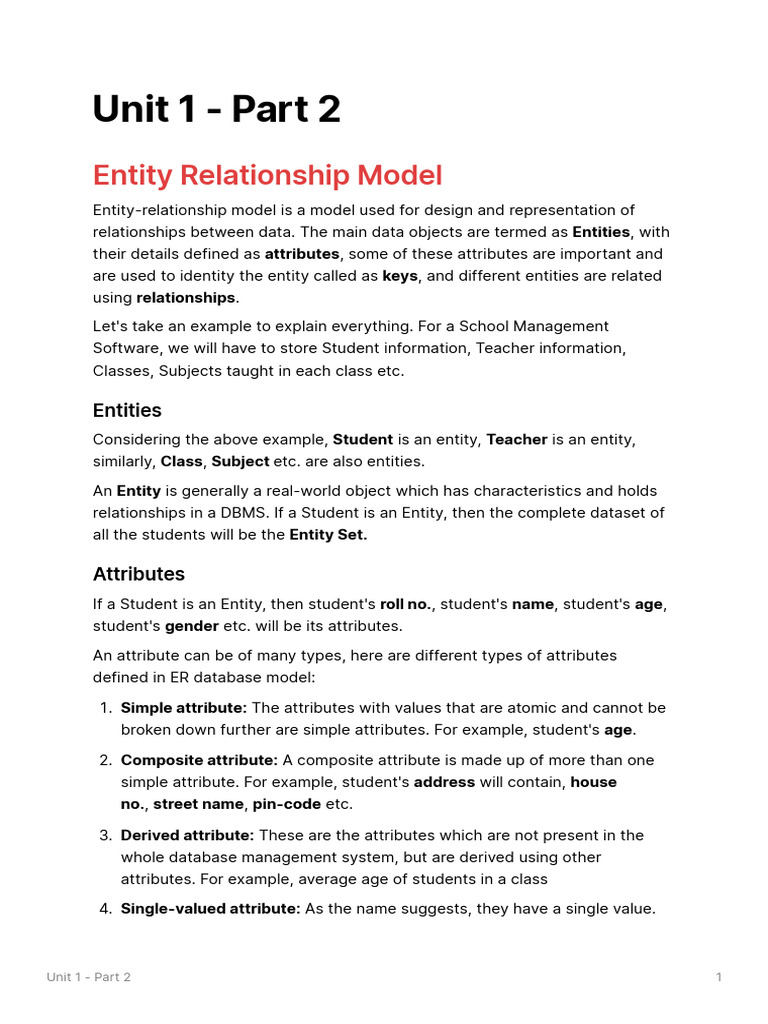 Unit-1 (Part-2) | PDF | Relational Database | Relational Model