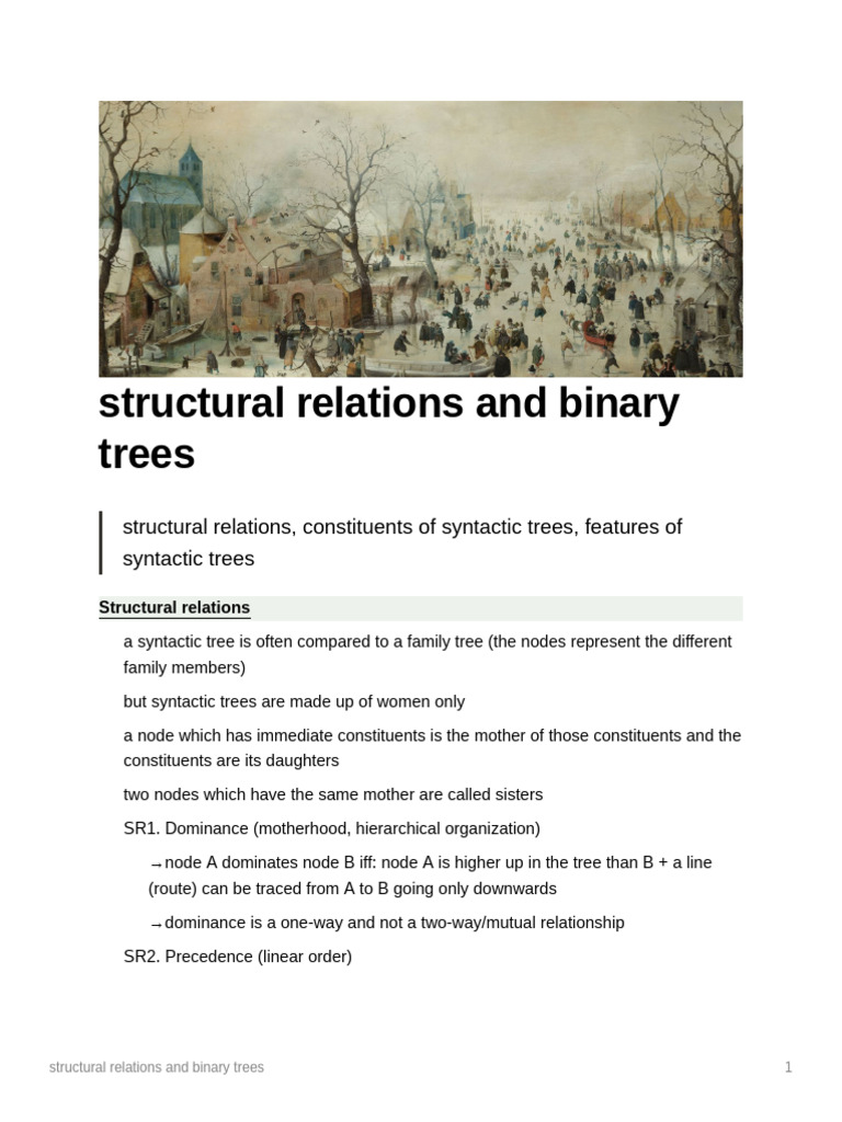 Structural Relations and Binary Trees | PDF | Phrase | Syntax
