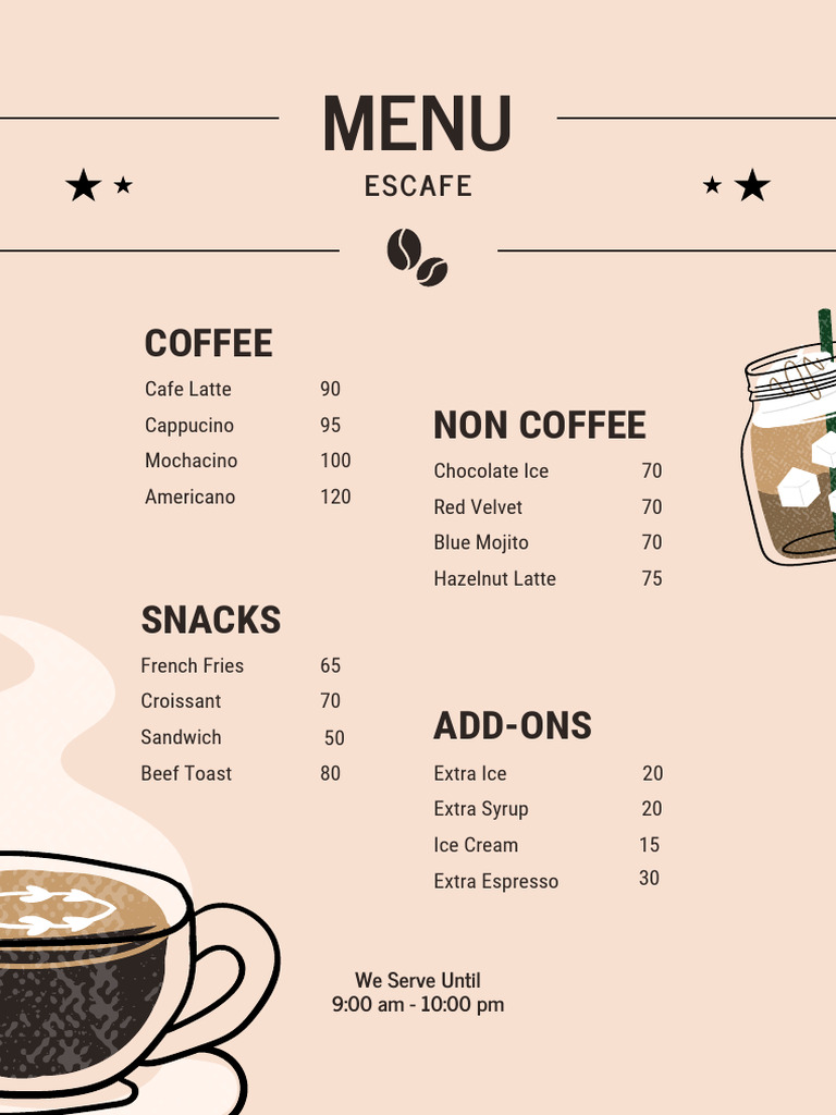 White and White Minimalist Coffee Cafe Menu | PDF