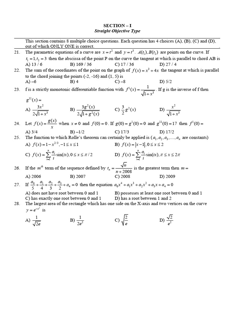 Mod & Aod Test | PDF | Tangent | Function (Mathematics)