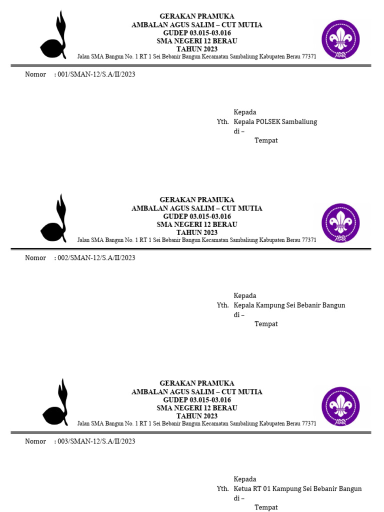 Kop Amplop Pramuka | PDF